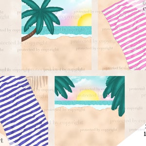 Beach and Books Scenes Clipart, Beach Digital Scenes Clipart for ...