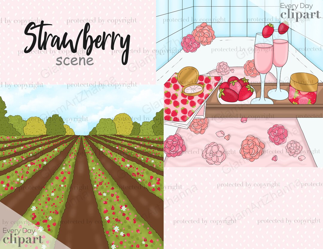 Spring Summer Strawberry Clipart, Sweet Strawberry Clipart for ...