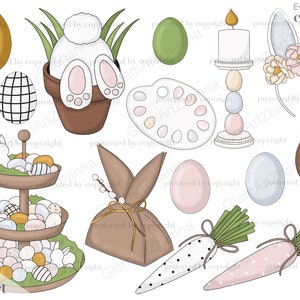 Easter Clipart, Easter Pastel Clipart, Easter Clip Art Kit, Spring ...