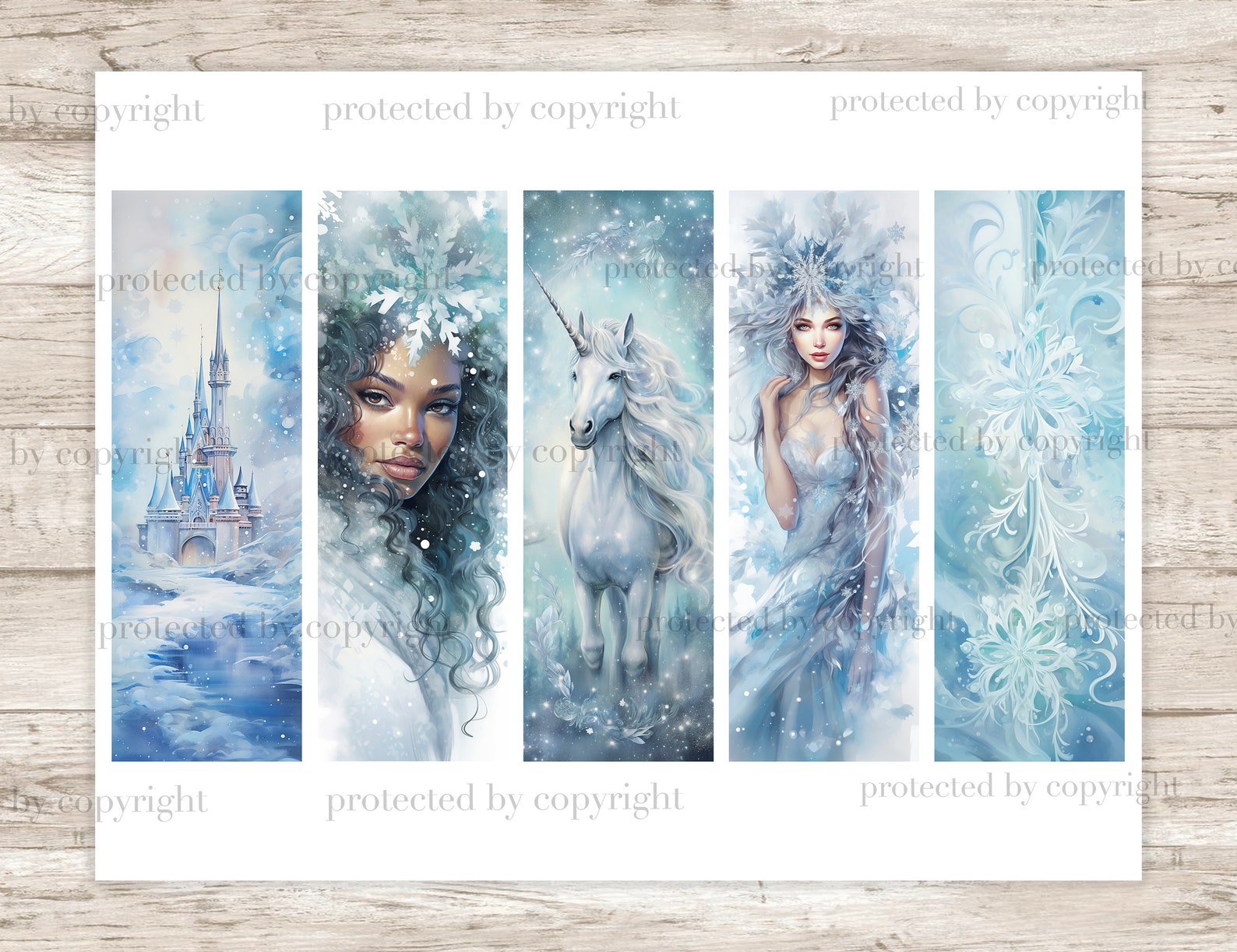 Winter Fairy Tale Bookmarks: Printable Booklover Gift (digital Download ...