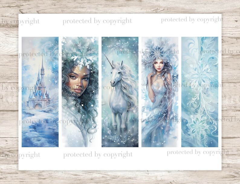 Winter Fairy Tale Bookmarks: Printable Booklover Gift (digital Download ...