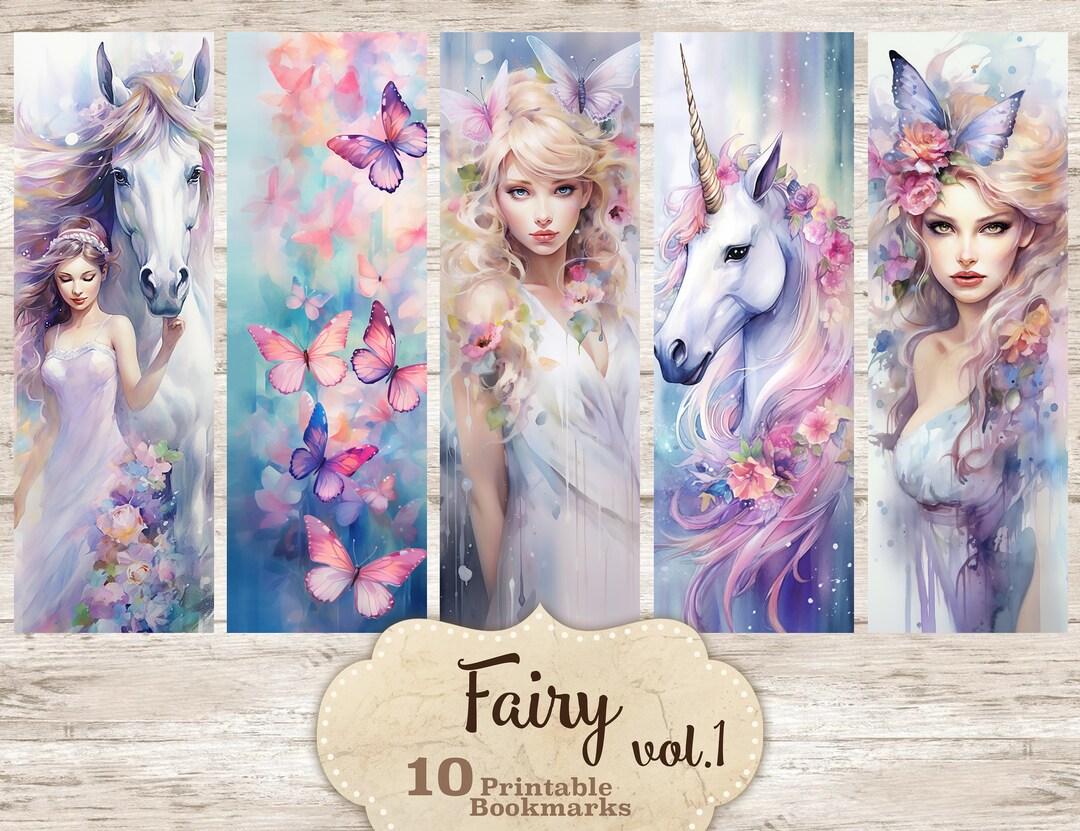 Fairy Bookmarks Printable, Printable Bookmarks for Women, Print and Cut ...