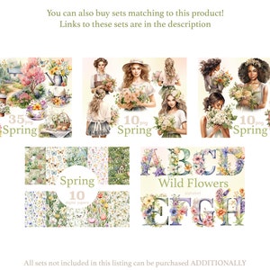 Spring Girl Clipart: Farmhouse Flowers PNG Set (digital Download) - Etsy