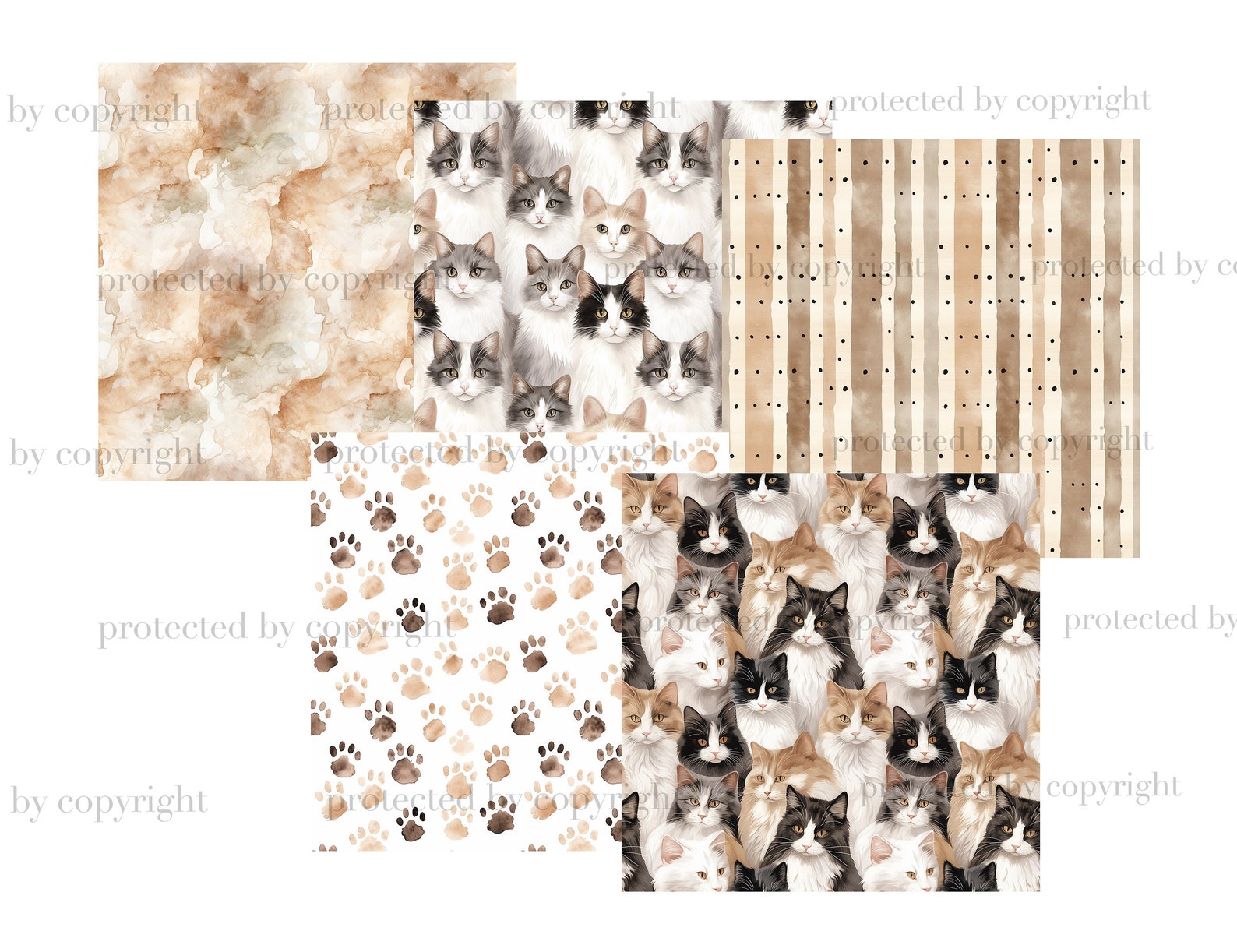 Cat Lover Seamless Pattern: Pets Digital Paper (digital Download) - Etsy