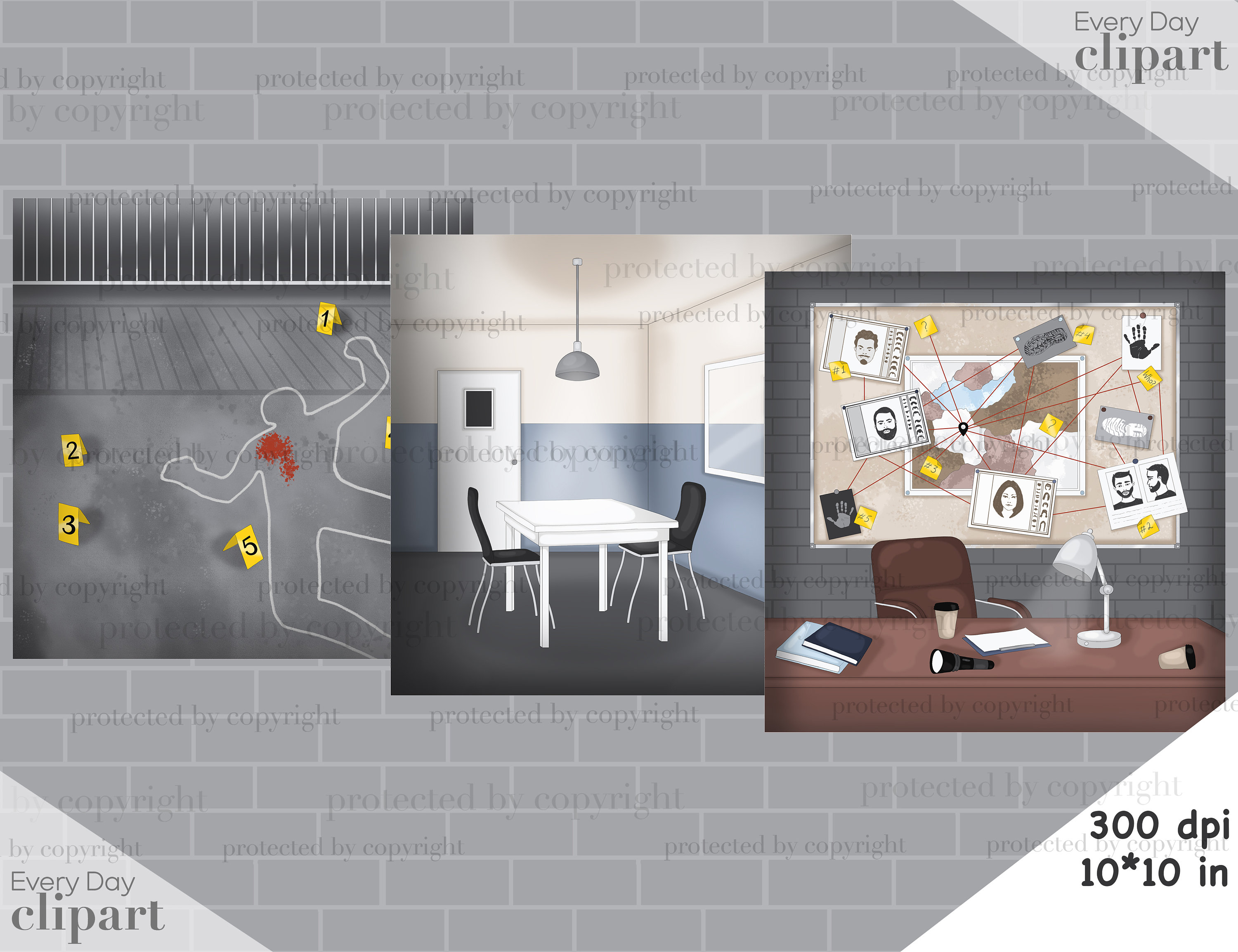 Detective Scene Clipart Police Scene Clipart Murder Show - Etsy