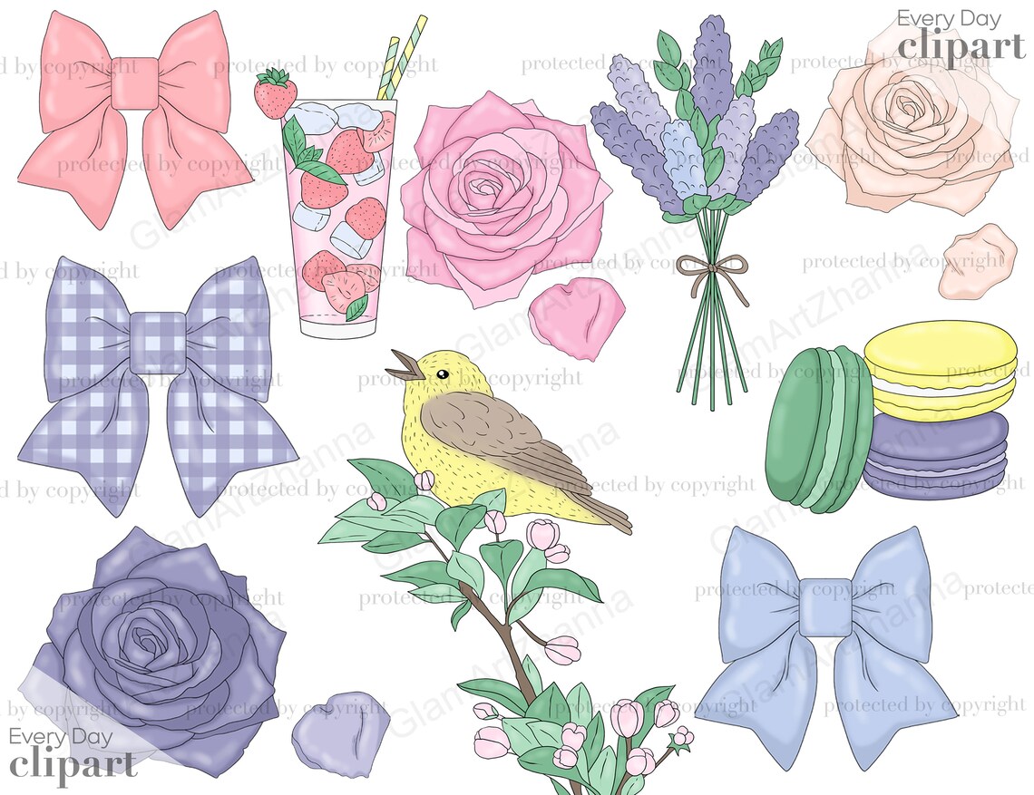Spring Clipart Bundle Clipart PNG Designs Wildflower Spring - Etsy