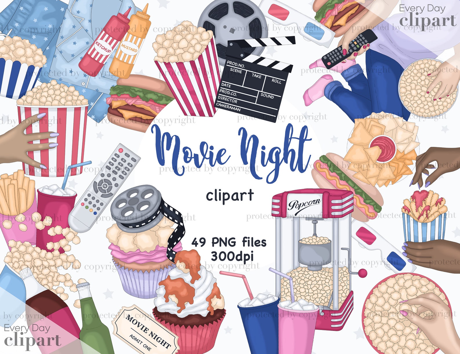 Movie Night Clipart Weekend Clipart Movie Clipart Weekend - Etsy