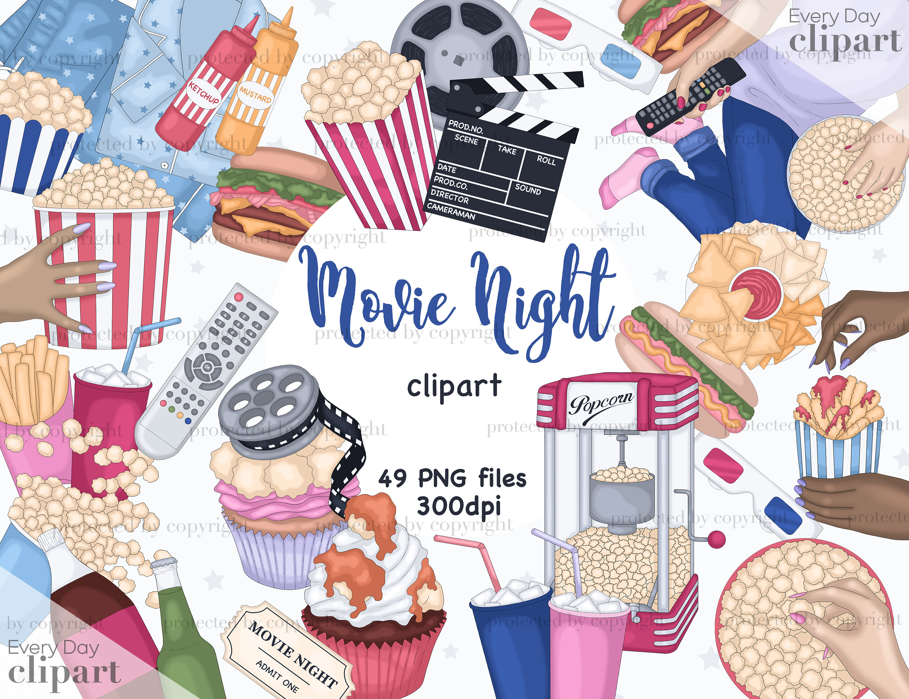 Movie Night Clipart Weekend Clipart Movie Clipart Weekend - Etsy