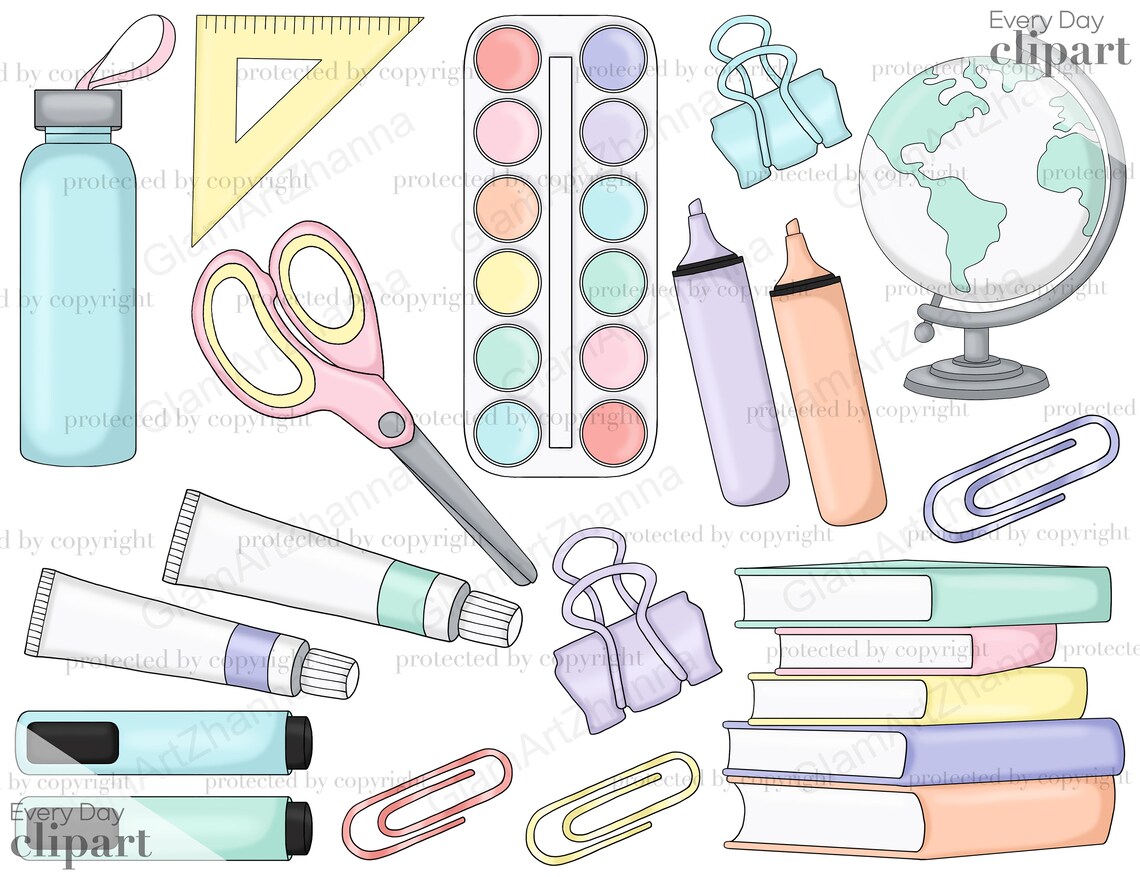 Study Clipart Elementary Clip Art for Planner Stickers - Etsy