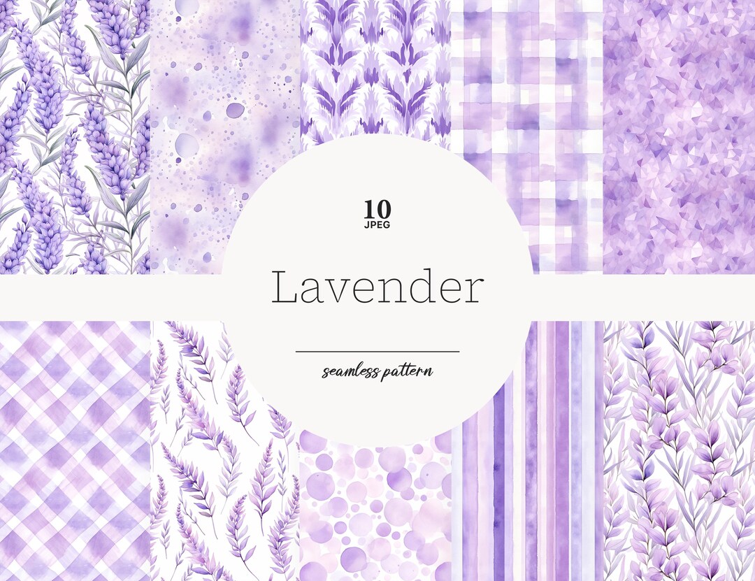 Lavender Digital Paper, Lavender Seamless Pattern, Purple Digital Paper ...