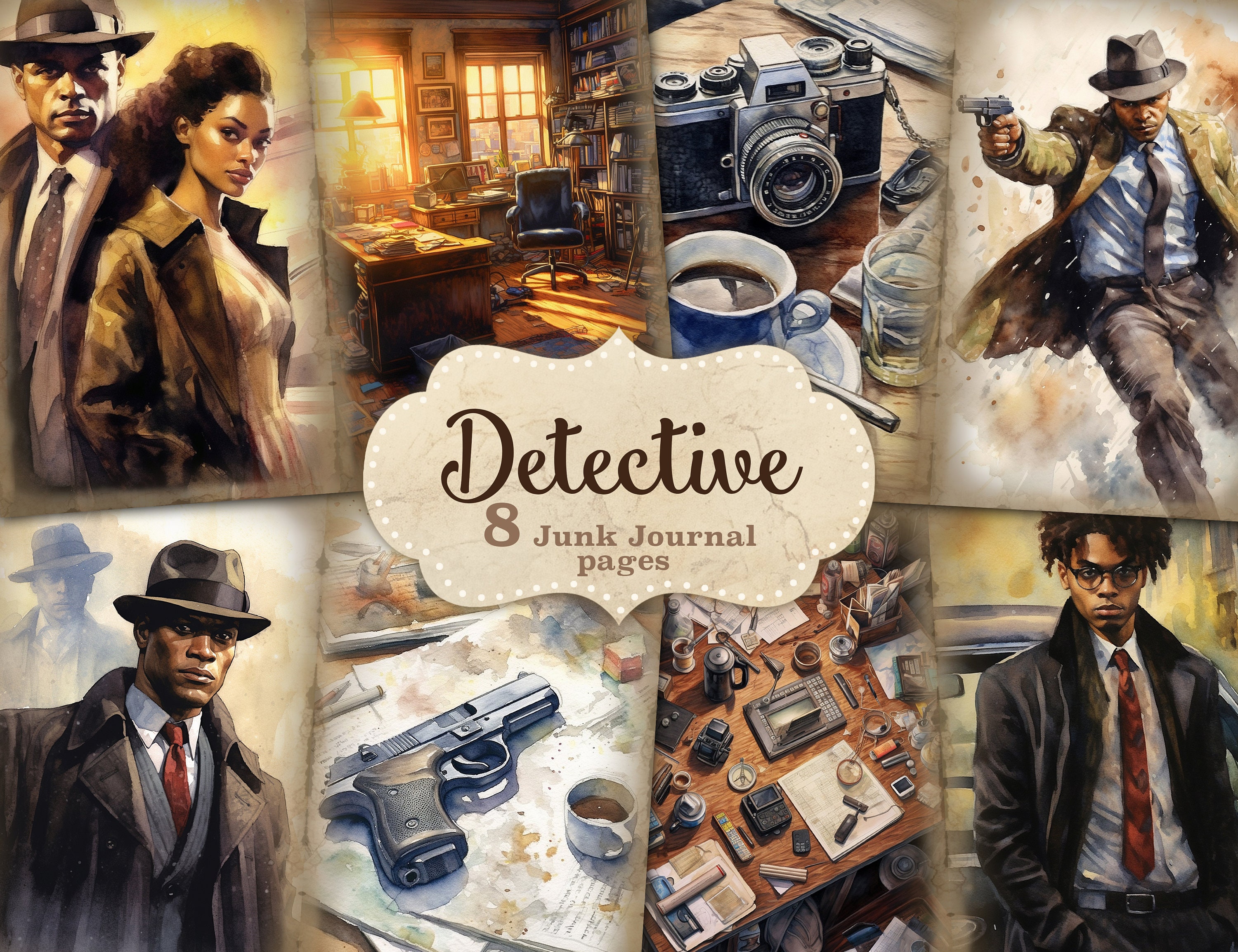 Detective Junk Journal Kit True Crime Collage Sheets Sleuth - Etsy
