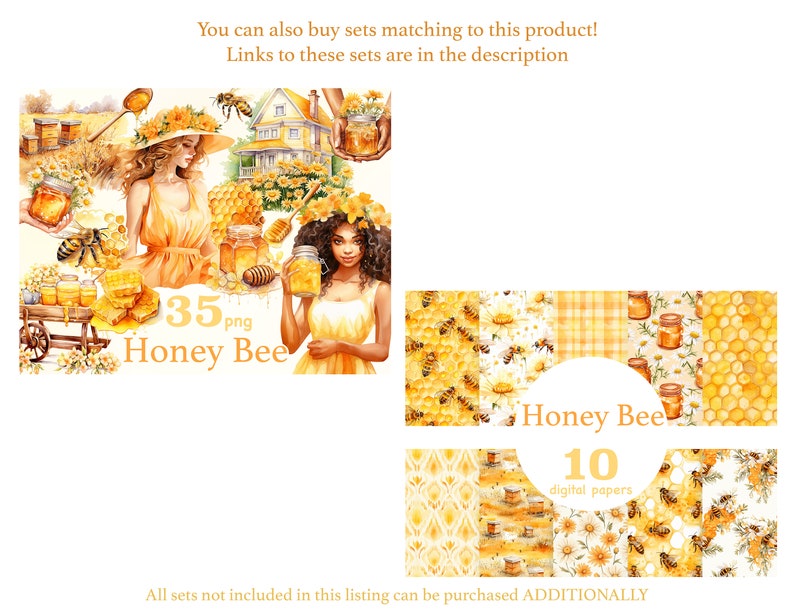 Honey Bee Digital Paper: Seamless Honeycomb Patterns (JPEG) - Etsy