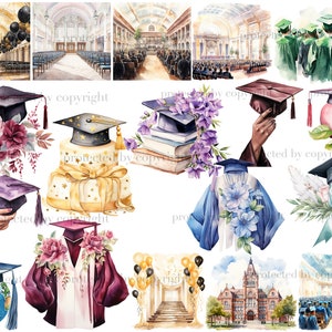 Graduation Clip Art, College Senior Clipart, Graduate Illustration ...