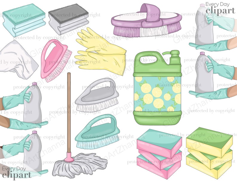 Spring House Cleaning Clipart Organizing Clipart Spring - Etsy