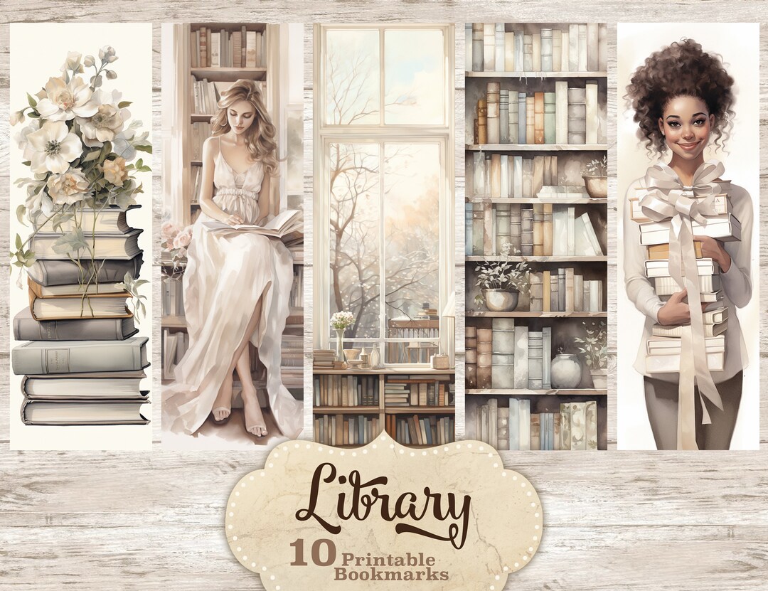 Library Bookmarks Printable, Printable Bookmarks Women, Printable ...