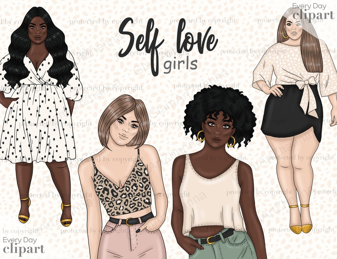 Self Love Girl Clipart Skin Care Girl Clipart for Scrapbook - Etsy