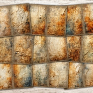 Crumpled Paper Junk Journal Pages, Vintage Collage Sheet, Old Paper ...