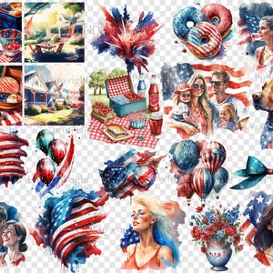 4th of July Clipart Bundle, Patriotic Graphics, 4th of July Sublimation ...