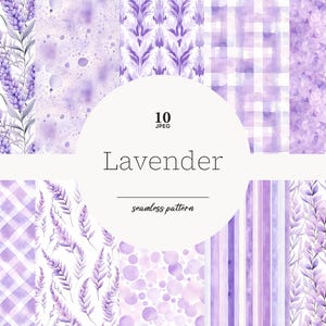 Lavender Digital Paper, Lavender Seamless Pattern, Purple Digital Paper ...