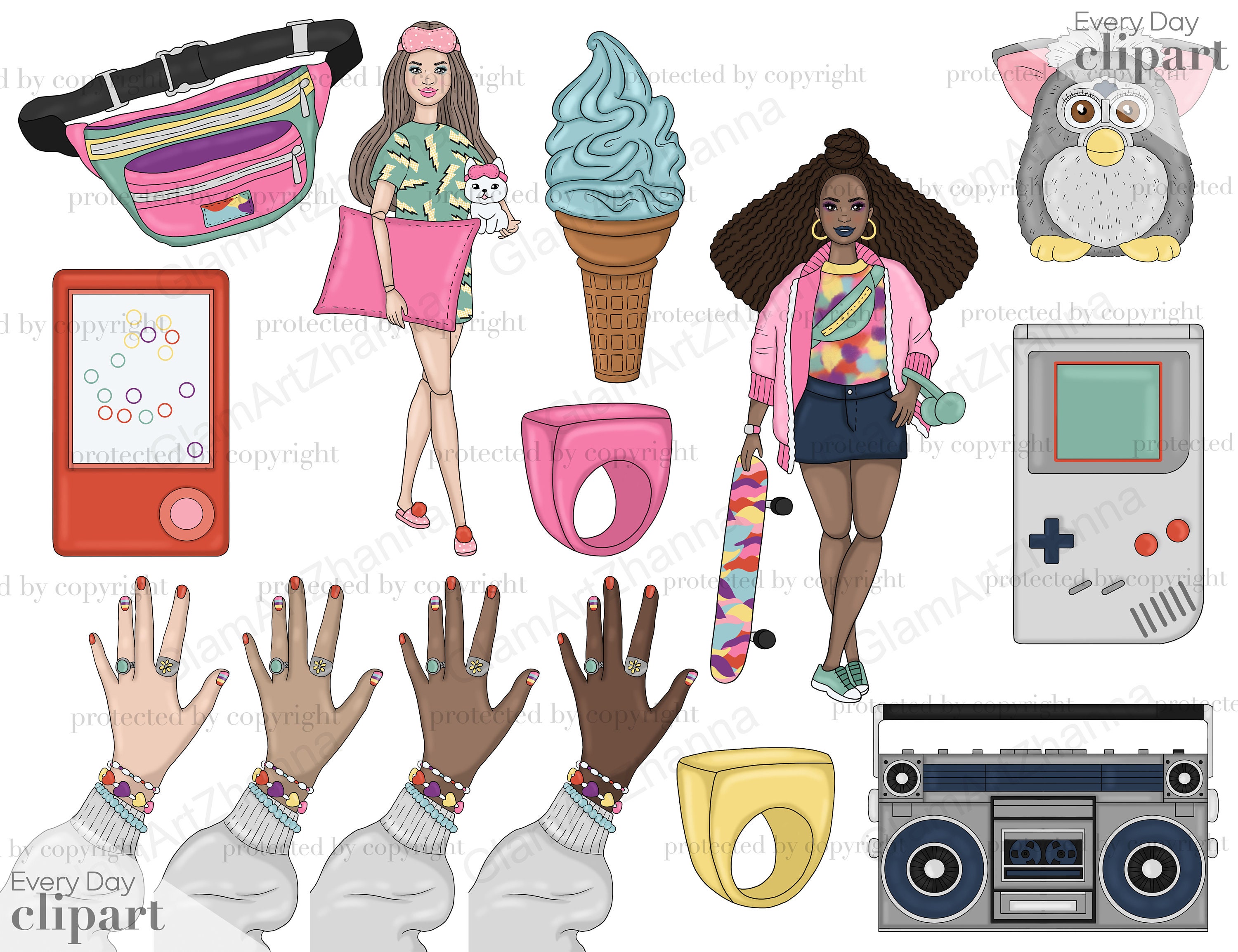 90s Clipart 90s Clipart Retro Clip Art Collection Nostalgia - Etsy ...