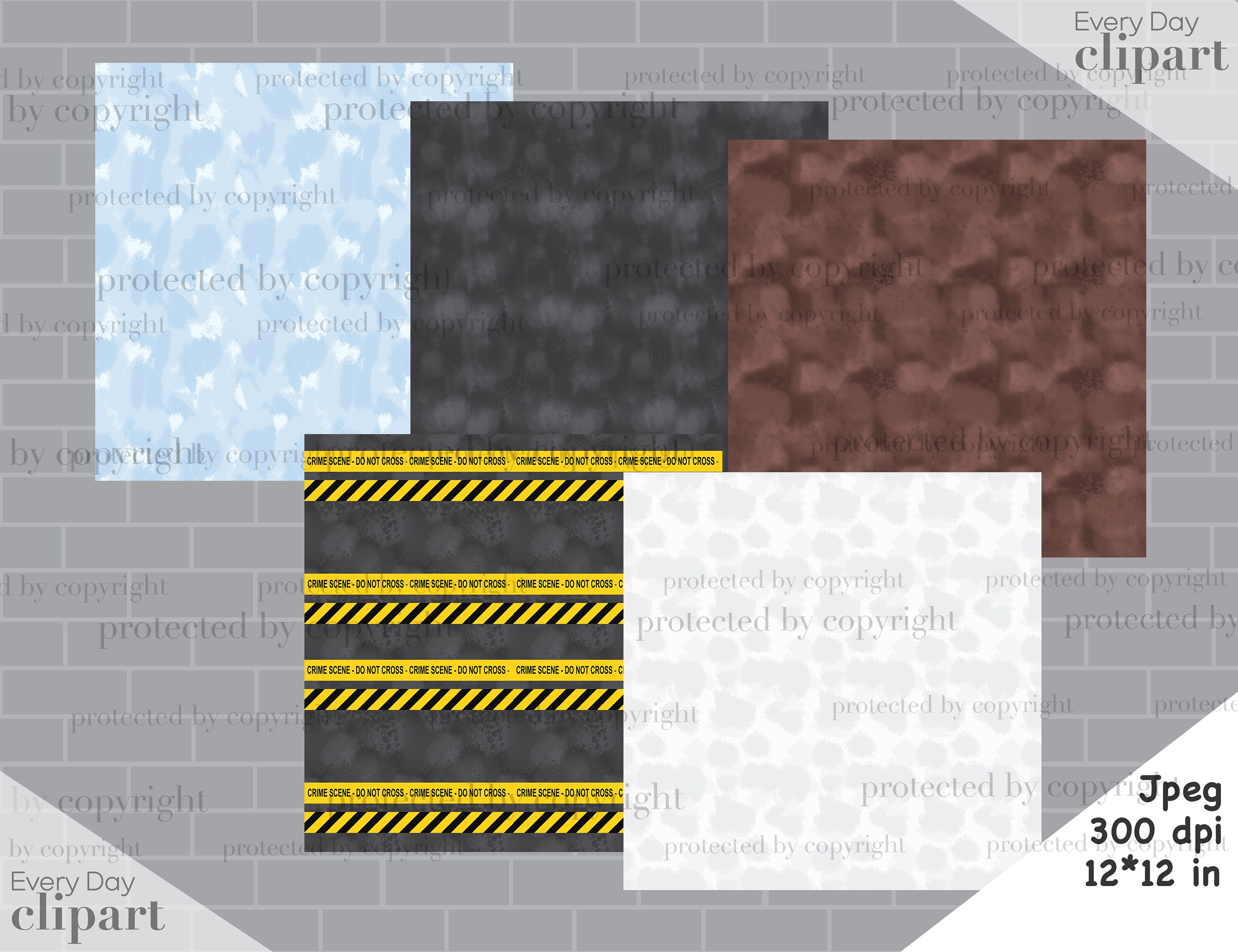 Detective Digital Paper Caution Digital Paper Police - Etsy