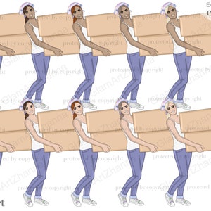 Moving Clipart, Girls Clipart PNG, Home Sweet Home PNG, Renovation ...