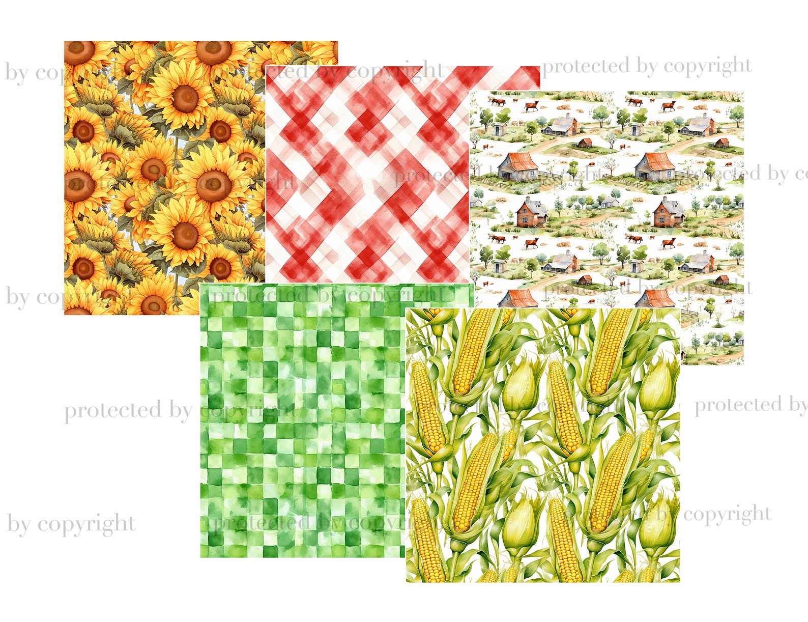 Farmer Digital Paper, Farmer Seamless Pattern, Farm Digital Paper, Farm ...