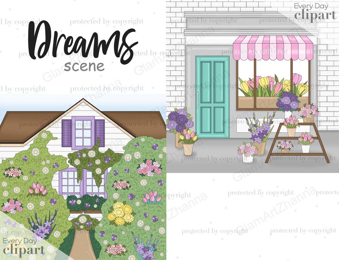 Spring Garden Clipart, Wildflower Clip Art, Digital Spring Flowers ...