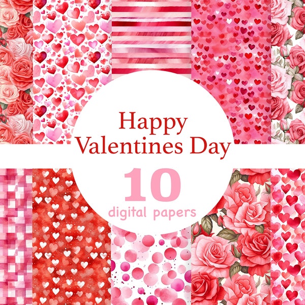 Valentine Digital Paper - Etsy
