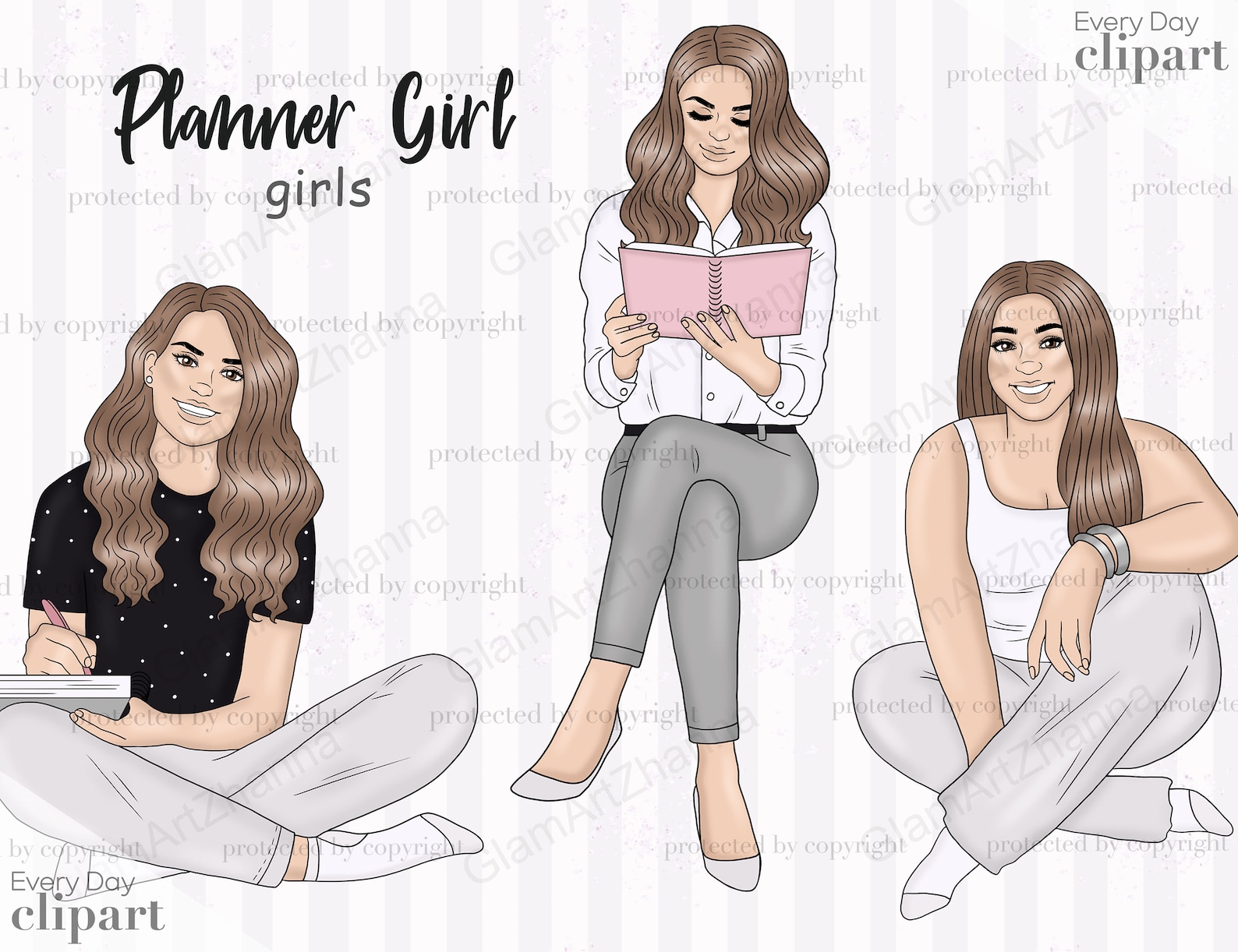 Planner Girl Clipart Business Lady Clipart for Planner - Etsy