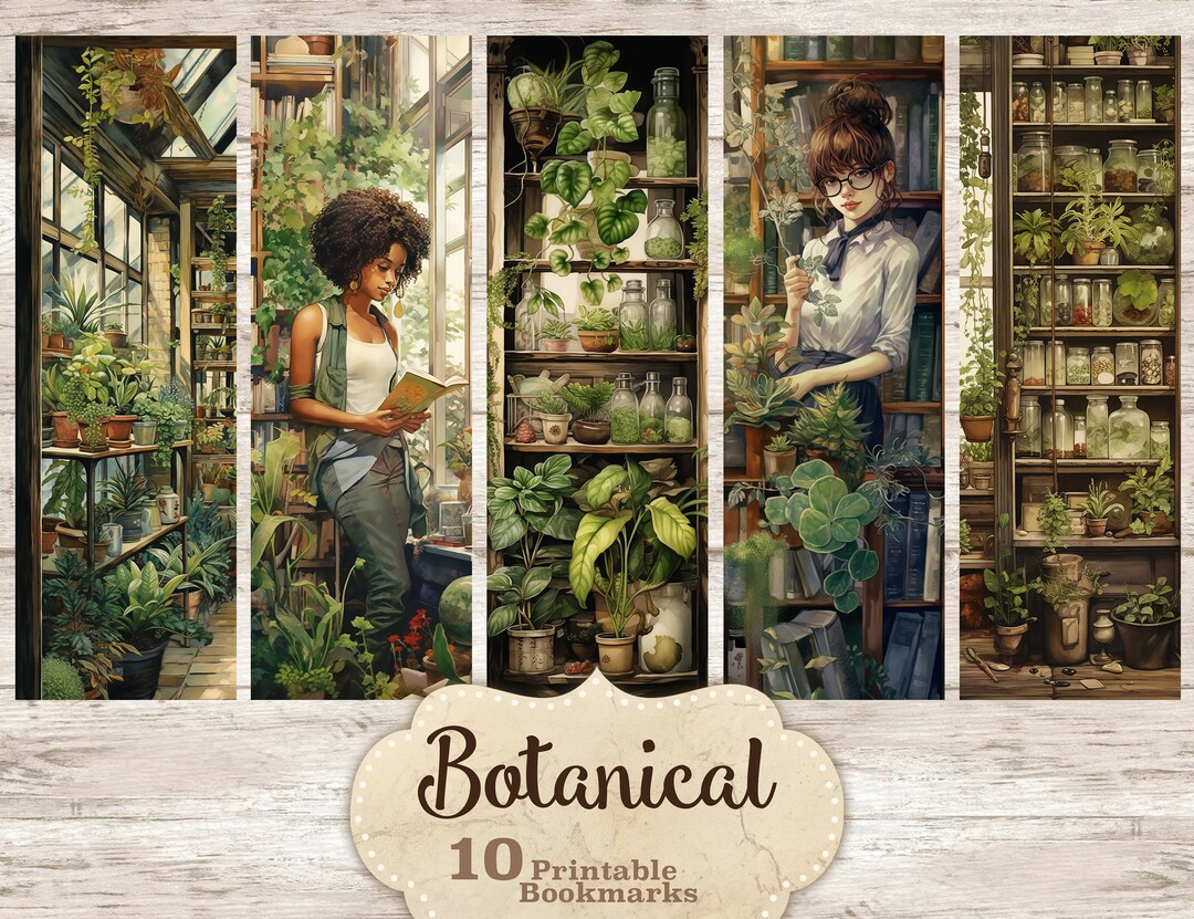 Botanical Bookmarks Printable: Plant Lover Gift (digital Download) - Etsy