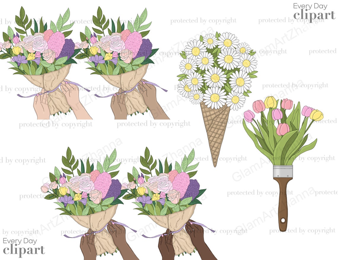 Spring Clipart Bundle Clipart PNG Designs Wildflower Spring - Etsy