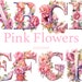 Pink Peonies Alphabet Letters Png, Pink Flowers Alphabet, Pink Letters ...