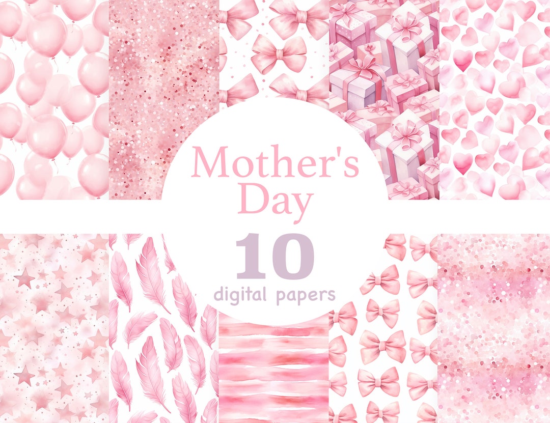 Mothers Day Digital Paper, Mothers Day Seamless Pattern, Mother's Day ...
