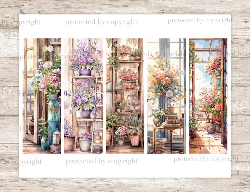 Cozy House With Flowers Printable Bookmarks Printable - Etsy
