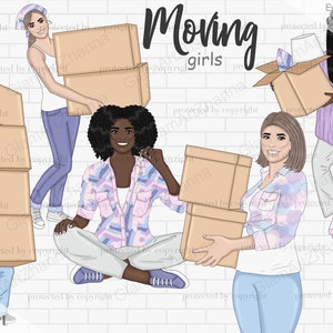 Moving Clipart, Girls Clipart PNG, Home Sweet Home PNG, Renovation ...