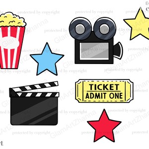 Movie Night Functional Girl Clipart, Cinema Girl Clipart, Kawaii Girl ...
