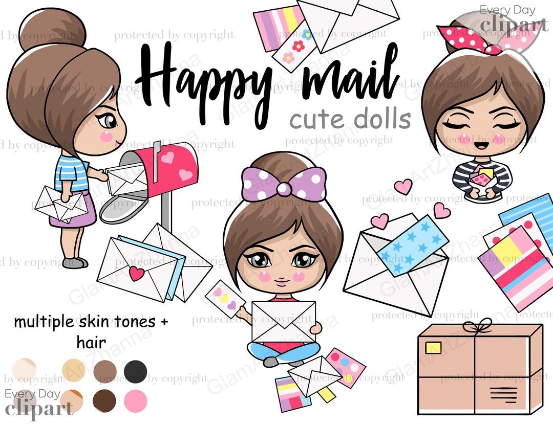 Planner Functional Girl Clipart, Craft Girl Clipart, Kawaii Girl ...