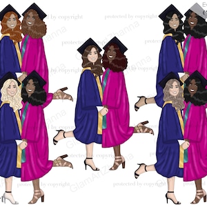 Graduating Girls Planner Stickers, College Senior Clipart for Planner ...