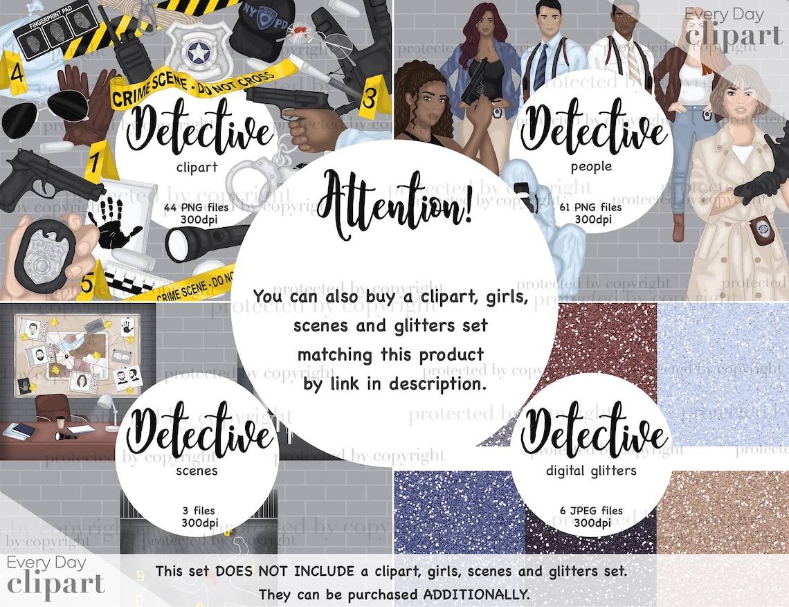 Detective Digital Paper Caution Digital Paper Police - Etsy