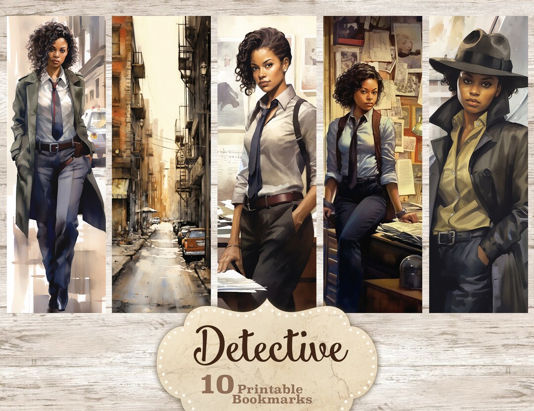 Printable Bookmarks Detective, Black Woman Detective Printable ...
