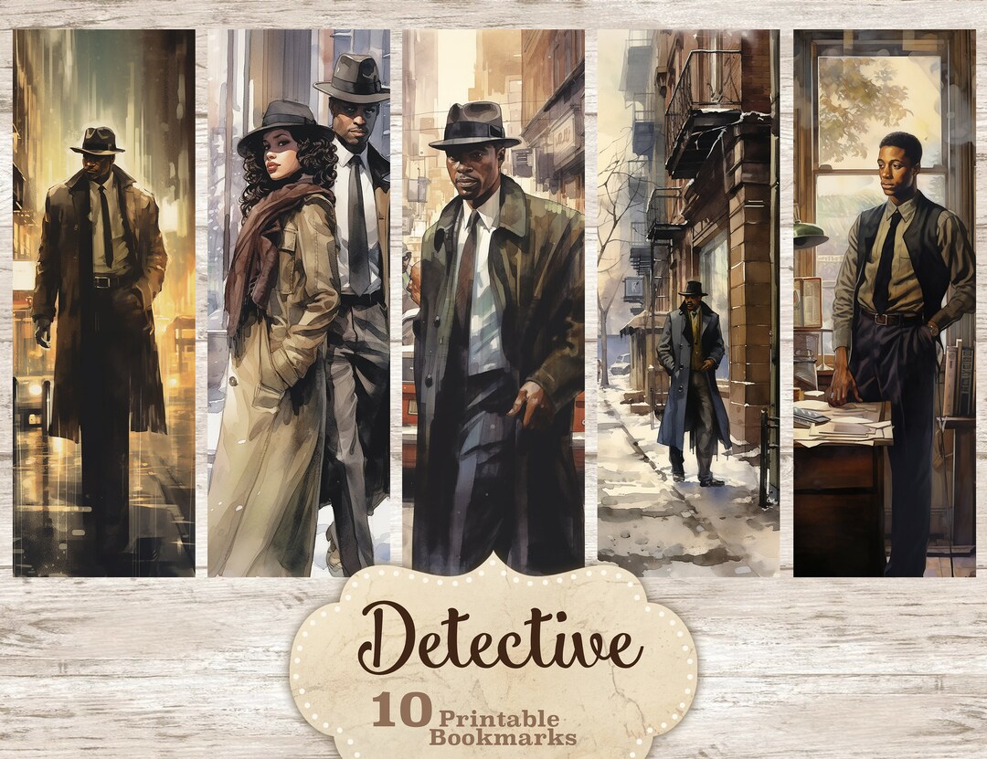 Detective Bookmarks: Noir Style Printable Set (digital Download) - Etsy