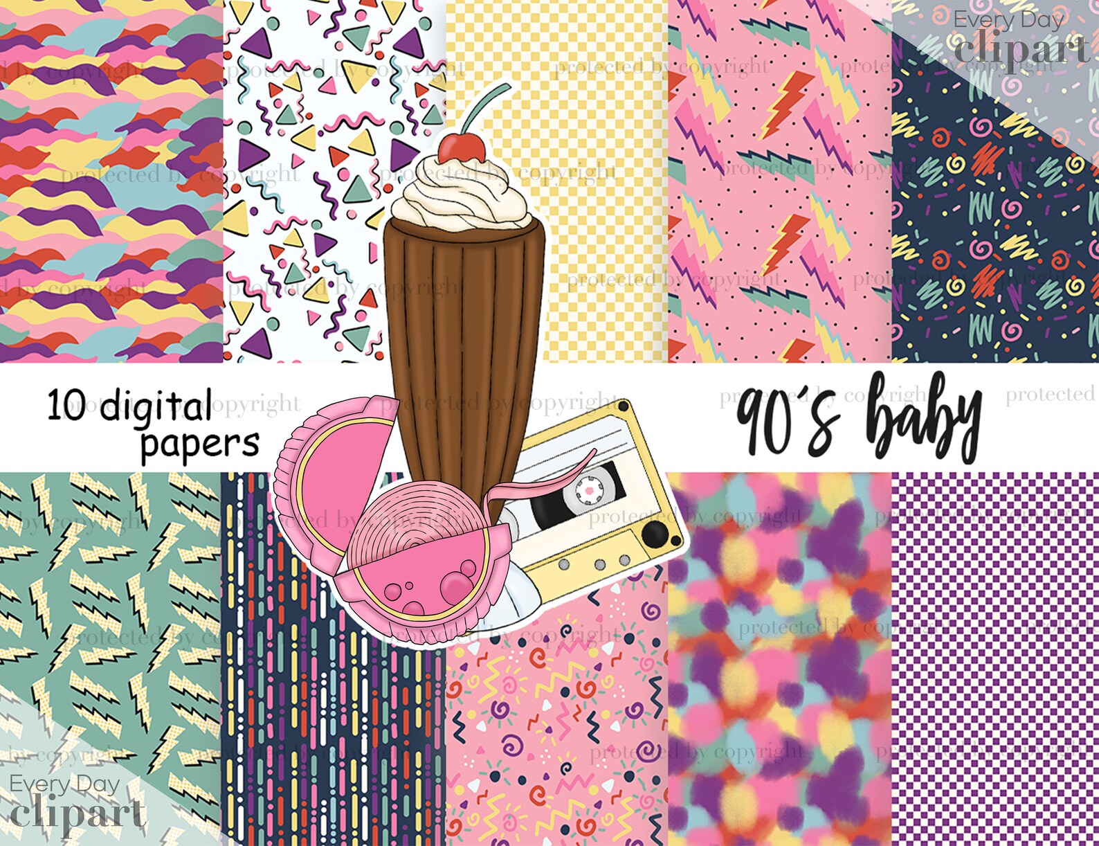 90s Digital Pattern 90s Digital Papers Retro Paper - Etsy