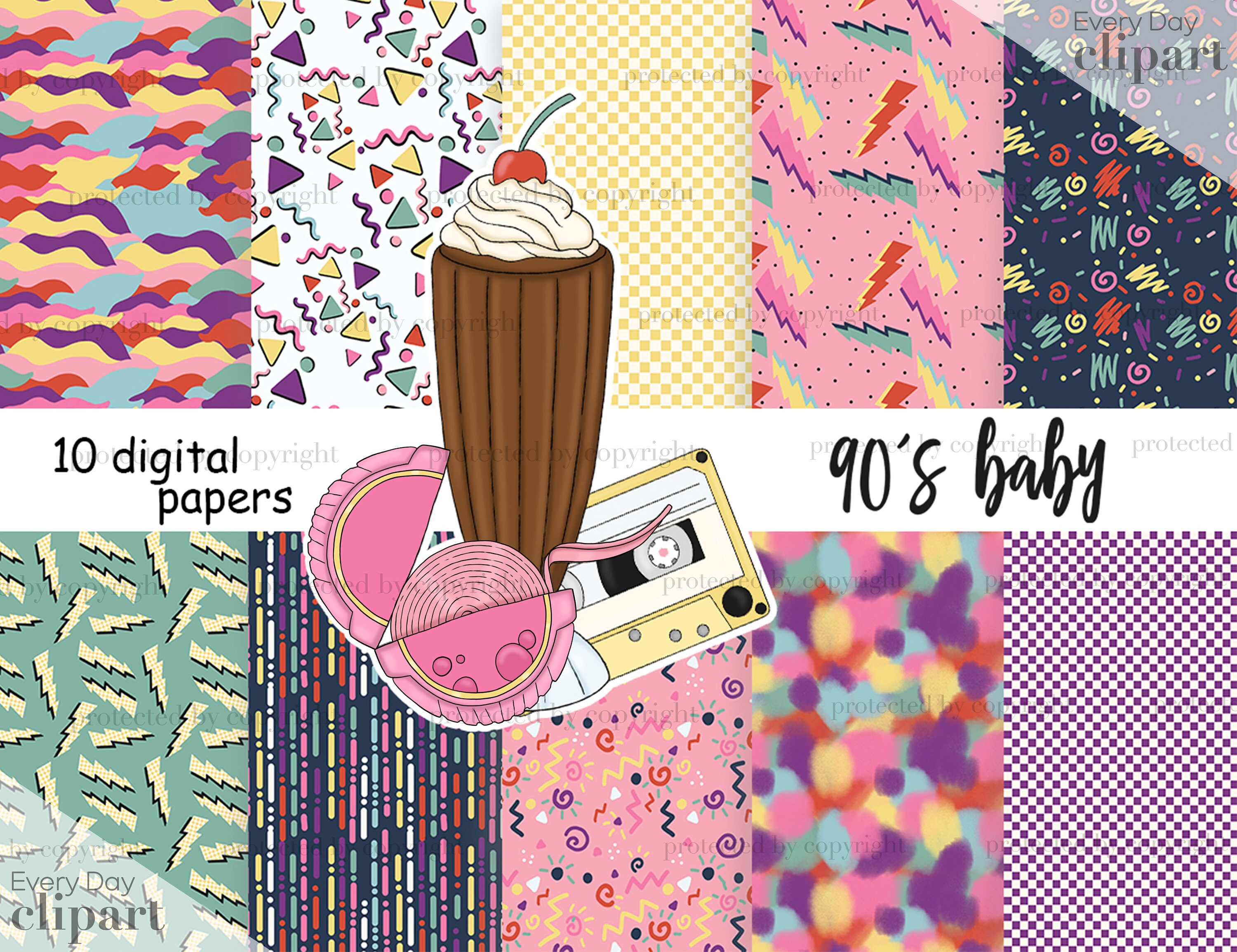 90s Digital Pattern 90s Digital Papers Retro Paper - Etsy