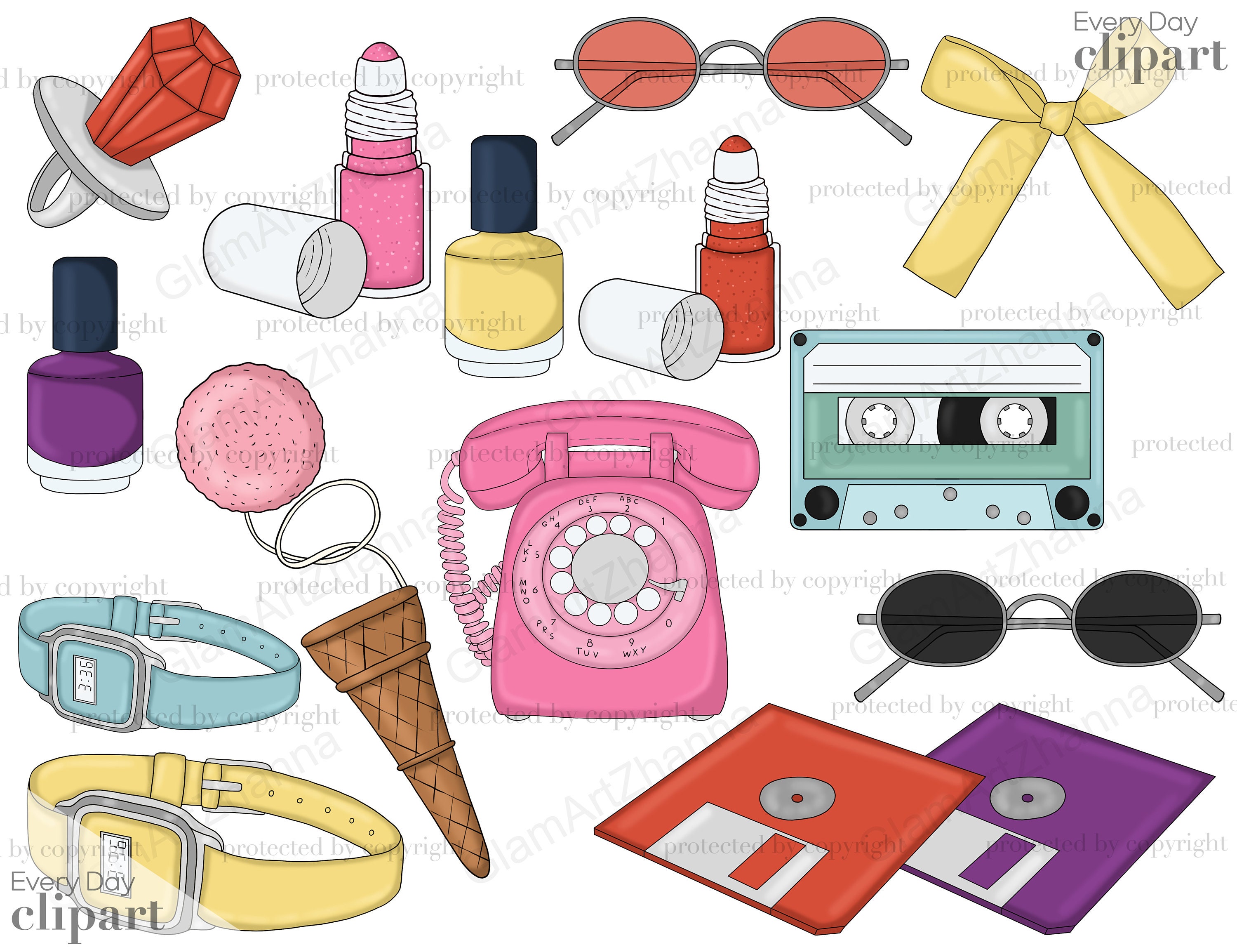 90s Clipart 90s Clipart Retro Clip Art Collection Nostalgia - Etsy ...