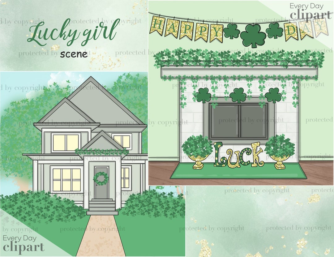 St. Patrick's Day Scenes Clipart, St Patrick's Day Design, St.paddy's ...