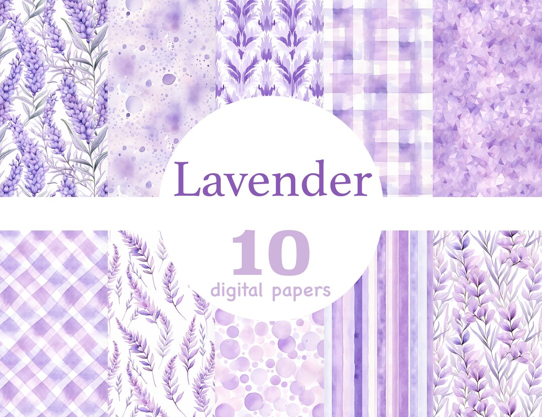 Lavender Digital Paper, Lavender Seamless Pattern, Purple Digital Paper ...