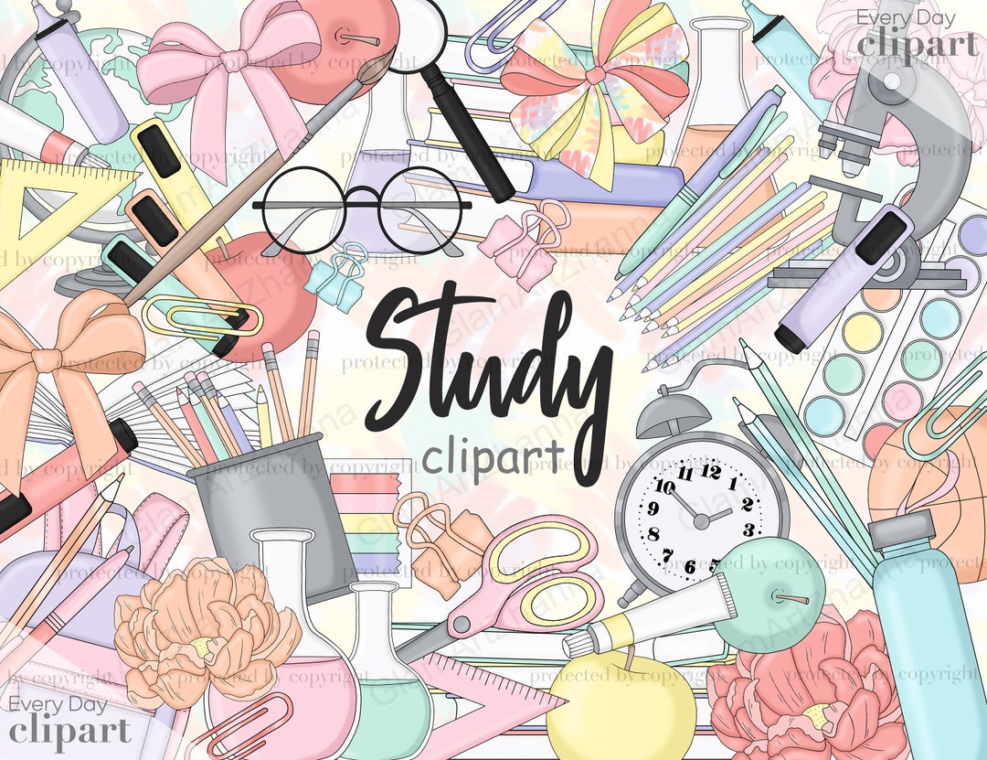 Study Clipart Elementary Clip Art for Planner Stickers - Etsy
