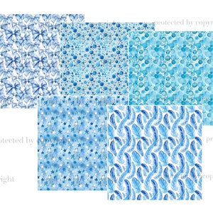 Blue Baby Boy Digital Paper, Baby Boy Seamless Pattern, Baby Shower ...