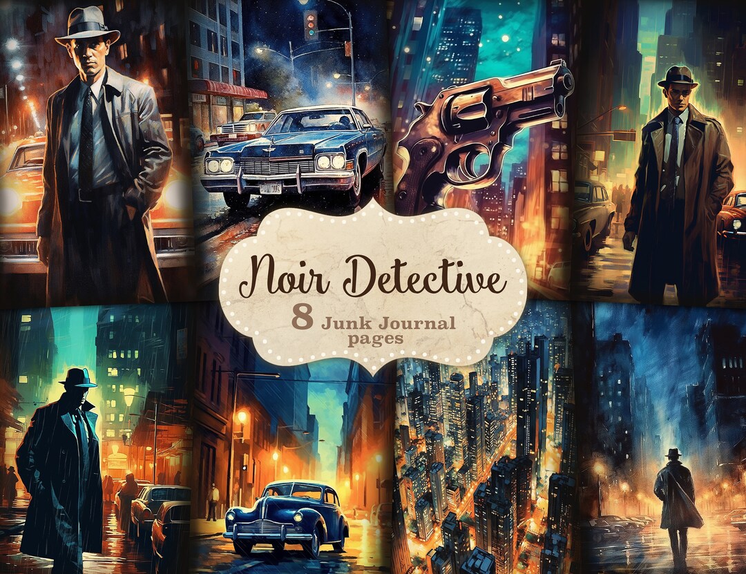 Noire Detective Junk Journal Pages, Ephemera Pages, Night City Picture ...